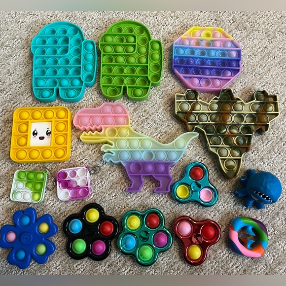 Toys | Fidget Toy Bundle Popits Pop Spinners Stress Ball | Poshmark
